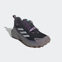 Wanderschuh adidas terrex "TERREX TRAILMAKER 2 GORE-TEX SPEED LACE", Damen, Gr. 43, core schwarz, grau two, preloved violet, Synthetik, Textil, Schuhe Wanderschuh, wasserdicht dank Gore-Tex Membrane
