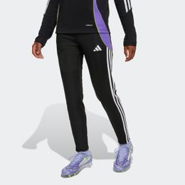 Trainingshose adidas Performance "TIRO 24 SLIM KIDS", Damen, Gr. 152, N-Gr, lila (schwarz, lila rush,), Obermaterial: 100% Polyester, Hosen Trainingshose