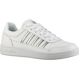 Sneaker K-Swiss "Court Chasseur", Damen, Gr. 39, wei&szlig; (wei&szlig;, silber, wei&szlig;), Synthetik, Textil, Schuhe Sneaker