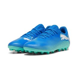 Fu&szlig;ballschuh Puma "FUTURE 7 PLAY MG", Gr. 44, blau (hyperlink blau, mint, Puma wei&szlig;), Synthetik, Schuhe Fu&szlig;ballschuh, f&uuml;r Kunstrasenpl&auml;tze