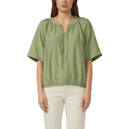 Klassische Bluse s.Oliver, Damen, Gr. 46, khaki, Web, Obermaterial: 84% Viskose, 16% Polyamid, unifarben, relaxed fit normal, Rundhals, gerader Abschluss, Blusen Klassische Bluse, mit All-Over Print