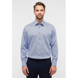 Langarmhemd Eterna "COMFORT FIT", Herren, Gr. 45, Normalgr&ouml;&szlig;en, blau, Twill, 100% Baumwolle, normal, Manschette, Hemden Langarmhemd, NON IRON (b&uuml;gelfrei)