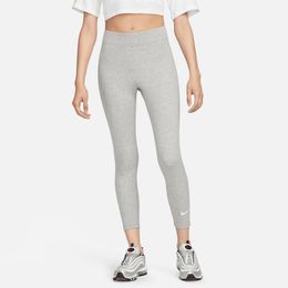 Leggings Nike Sportswear "Nike Sportswear Classic Women's High-Waisted 7/8 Leggings", Damen, Gr. XS, N-Gr, grau (dk grau heather, sail), Obermaterial: 47% Baumwolle, 41% Polyester, 12% Elasthan, Hosen Leggings, sportlicher Stil, 7/8 L&auml;nge, hoher Bund, eng anliegende Passform