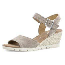 Keilsandalette Gabor "TUNIS", Damen, Gr. 41, beige, Veloursleder, unifarben, Schuhe Keilsandalette, Sommerschuh, Riemchensandale in Schuhweite G (weit)