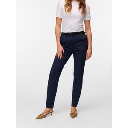 V&eacute;ro Moda Chinohose VERO MODA "VMFEDERICA MW CHINO PANTS", Damen, Gr. S (36), L&auml;nge 34, blau (navy blazer), Web, Obermaterial: 100% Baumwolle, unifarben, straight fit kn&ouml;chellang, Hosen Chinohose