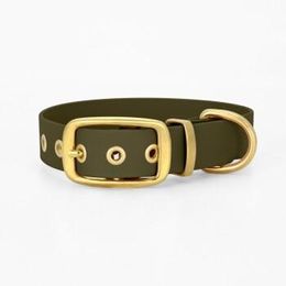 THE DOG IDEA Biothane Halsband Gold Khaki XL