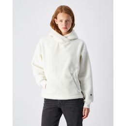 Kapuzensweatshirt Champion, Damen, Gr. M (40), wei&szlig; (str), Obermaterial: 90% Polyester, 10% Baumwolle, Sweatshirts Kapuzensweatshirt