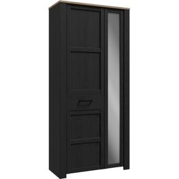 Garderobenschrank FORTE "Garderobenschrank, H&ouml;he 205,4cm, Spiegel, Soft Close, Push to Open", riviera eiche, cabazone eiche, B:94,4cm H:205,4cm T:42cm, Schr&auml;nke, Garderobenschrank, B/H/T 94,4/205,4/42 cm