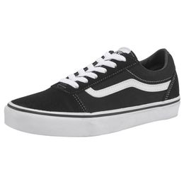 Sneaker Vans "Ward", M&auml;dchen, Gr. 31.5, schwarz-wei&szlig; (schwarz, wei&szlig;), Leder, Schuhe Sneaker