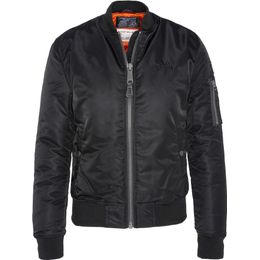 Bomberjacke Schott NYC, Damen, Gr. XS (32), schwarz, Softshell, Obermaterial: 100% Nylon, unifarben mit Farbeins&auml;tzen, Basic, gerade, unten schmal h&uuml;ftlang, eingesetzt Windstopperb&uuml;ndchen mit innenliegendem Gummizug, Jacken Bomberjacke, mit zus&auml;tzlichen Armtaschen