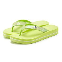 Badezehentrenner Venice Beach "Sandale, Badeschuh, Badelatsche, Flip Flop, Badeschlappe, Pantolette", M&auml;dchen, Gr. 37, lime, Obermaterial: 100% Textilmaterial. Decksohle: 100% Synthetik. Futter: 100% Textilmaterial. Laufsohle: 100% Synthetik, Glitzer, unifarben, Schuhe Badezehentrenner, Zehentrenner mit wasserabweisender und leichter Sohle VEGAN