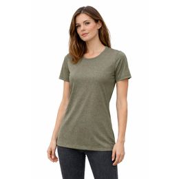 Funktionsshirt DEPROC Active "KITIMAT WOMEN", Damen, Gr. 40/42 (M), olive, 94% Polyester; 6% Elasthan, tailliert, Shirts Funktionsshirt, Funktionsshirt in Melangeoptik