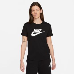 T-Shirt Nike Sportswear "Nike Sportswear Essentials Women's Logo T-Shirt", Damen, Gr. M, schwarz, Single Jersey, Obermaterial: 100% Baumwolle, Rundhals, Shirts T-Shirt, Basic Damen T-Shirt mit Logo