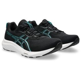 Laufschuh asics "GEL-CONTEND 9", Herren, Gr. 44, schwarz, wave teal, Synthetik, Textil, Schuhe Laufschuh, mehr D&auml;mpfung