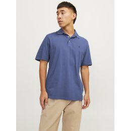 Jack & Jones Poloshirt JACK & JONES "JPRCCWILLIAM WASH SS POLO SN", Herren, Gr. S, blau (maritime blau), Jersey, Obermaterial: 100% Baumwolle, unifarben, regular fit, Shirts Poloshirt