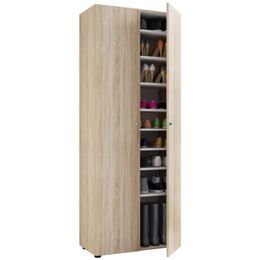 Schuhschrank Vcm "XXL Holz Gro&szlig;er Schuhschrank Schuhkommode Vandol 9", braun (sonoma, eiche (s&auml;gerau)), B:70cm T:40cm, Obermaterial: 100% Holz Wood., Schr&auml;nke, Schuhschrank