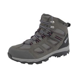 Wanderschuh Jack Wolfskin "VOJO 3 TEXAPORE MID W", Damen, Gr. 43, grau (grau, pink), Leder, Textil, Schuhe Wanderschuh, wasserdicht, Trekkingschuh