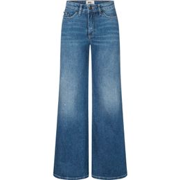 Weite Jeans MAC, Damen, Gr. 44, L&auml;nge 30, cosmic midblau used, Denim/Jeans, Obermaterial: 99% Baumwolle, 1% Elasthan, unifarben, weit lang, Jeans Weite Jeans, im Five-Pocket Style