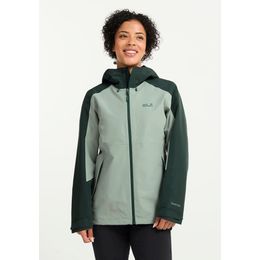 Funktionsjacke Jack Wolfskin "WILDBOUND 2L JKT W", Damen, Gr. L (42/44), gr&uuml;n zinnia, Obermaterial: 100% Polyester. Futter: 100% Polyester, normal, Jacken Funktionsjacke, Wasserdicht, atmungsaktiv, &Uuml;bergangsjacke