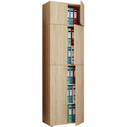 Aktenschrank Vcm "XXL B&uuml;roschrank Aktenschrank Schrank Lona 5fach A", braun (sonoma, eiche), B:70cm T:39cm, Obermaterial: 100% Holz Wood., Schr&auml;nke, Aktenschrank