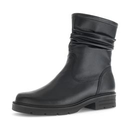Stiefelette Gabor, Damen, Gr. 42, schwarz, Kalbsleder, unifarben, Schuhe Stiefelette, Blockabsatz, Herbstboots mit zweckm&auml;&szlig;igem Innenrei&szlig;verschluss