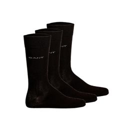 Kurzsocken Gant "Socken 3er Pack", Damen, Gr. 43-45, schwarz, Obermaterial: 73% Baumwolle CO. 24% Polyamid PA. 2% Elasthan EL. 1% Polyester PES., Socken Kurzsocken