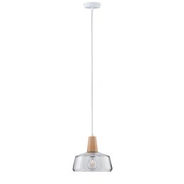 Paulmann Pendelleuchte "Neordic Yva max. 1x20W 230V Glas/Holz", braun (braun, transparent), 1, &Oslash; 24cm, 1 Stk., Leuchten, E27, Pendelleuchte