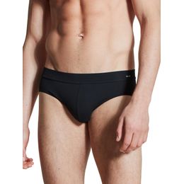 Slip Calida "Cotton Code", Herren, Gr. S (46/48), schwarz, Obermaterial: 95% Baumwolle, 5% Elasthan, unifarben, k&ouml;rpernah, Unterhosen Slip, elastisch, Single Jersey, bequem, weich, ohne Eingriff