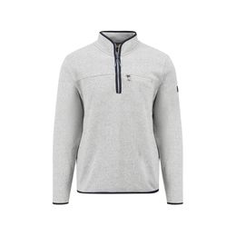 Troyer Fynch-Hatton, Herren, Gr. M, grau (light grau), Obermaterial: 65% Polyester, 35% Baumwolle, regular fit, Pullover Troyer, mit praktischer Rei&szlig;verschluss-Brusttasche