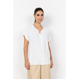 Shirtbluse soyaconcept "SC-CATH 1", Damen, Gr. L, sanftes wei&szlig;, Web, Obermaterial: 100% Polyester, unifarben, normal, V-Ausschnitt, Blusen Shirtbluse
