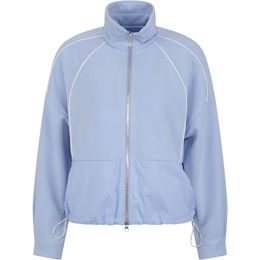 Sweatjacke Sportalm KITZB&Uuml;HEL, Damen, Gr. 40, blau (hellblau), Sweatware, Obermaterial: 54% Polyester, 40% Modal, 6% Elasthan, clean, unifarben, figurumspielend, Sweatjacken Sweatjacke, mit kontrastfarbenen Paspeln