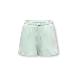 Sweatbermudas KIDS Only "KOGSUSAN STRING SHORTS VD ZA SWT", Jungen, Gr. 146, N-Gr, aqua foam, Sweatware, Obermaterial: 60% Baumwolle, 40% Polyester, unifarben, Basic ca. Mitte Oberschenkel, Hosen Sweatbermudas, mit elastischem Bund und Kordelzug