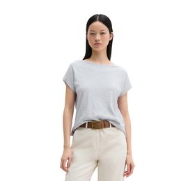 Marc O'Polo T-Shirt MARC O'POLO, Damen, Gr. XL, airy blau, Slub, Obermaterial: 100% Baumwolle, regular fit normal, U-Boot-Ausschnitt, Shirts T-Shirt, regular aus weichem Baumwoll-Slub-Jersey