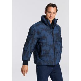 Steppjacke BOSS Orange "Oshin", Herren, Gr. 46, blau (dunkelblau404), Web, Obermaterial: 85% Polyamid, 15% Polyester, unifarben, Rippb&uuml;ndchen, Jacken Steppjacke, Stehkragen, Rippb&uuml;ndchen