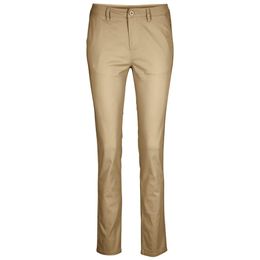 Chinohose Heine, Damen, Gr. 40, Normalgr&ouml;&szlig;en, braun (camel), 98% Baumwolle, 2% Elasthan, unifarben, lang, Hosen Chinohose