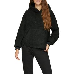 Hoodie QS, Damen, Gr. M, schwarz, Obermaterial: 100% Polyester, unifarben, regular fit taillenbedeckt, ohne Ausschnitt, B&uuml;ndchen, Sweatshirts Hoodie, mit Teddy Qualit&auml;t