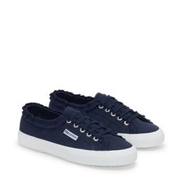 Sneaker Superga "3750 JERSEY ROUCHES LEGGERA", Damen, Gr. 36, blau (blau navy), Textil, Schuhe Sneaker