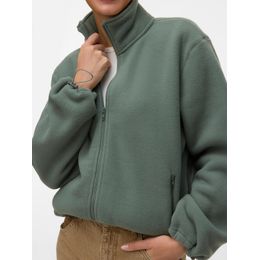 V&eacute;ro Moda Fleecejacke VERO MODA "VMJANNIE LS FLEECE ZIP JACKET EXP", Damen, Gr. L, laurel wreath, Fleece, Obermaterial: 100% Polyester, unifarben, normal, Jacken Fleecejacke, Kunstfaser