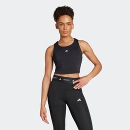 Tanktop adidas Performance "TF CROP TK", Damen, Gr. XL, schwarz, Obermaterial: 83% Polyester, 17% Elasthan, Rundhals, Tops Tanktop