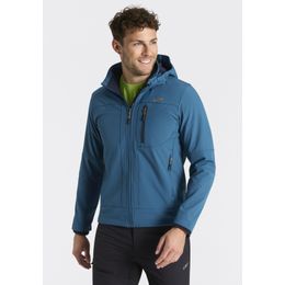Softshelljacke CMP, Herren, Gr. 46, petroleum, Softshell, Obermaterial: 96% Polyester, 4% Elasthan. Innenseite: 100% Polyester, taillenbedeckt, hoch geschlossener Ausschnitt, angesetztes B&uuml;ndchen mit Windstopper, Jacken Softshelljacke, Wasserabweisend & Winddicht & Atmungsaktiv, &Uuml;bergangsjacke