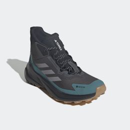 Wanderschuh adidas terrex "TERREX TRAILMAKER 2.0 MID GORE-TEX", Herren, Gr. 45, grau six, grau three, preloved teal, Synthetik, Textil, Schuhe Wanderschuh, wasserdicht dank Gore-Tex Membrane