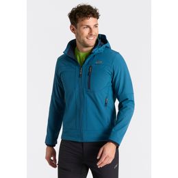 Softshelljacke CMP, Herren, Gr. 54, petroleum, Softshell, Obermaterial: 96% Polyester, 4% Elasthan. Innenseite: 100% Polyester, taillenbedeckt, hoch geschlossener Ausschnitt, angesetztes B&uuml;ndchen mit Windstopper, Jacken Softshelljacke, Wasserabweisend & Winddicht & Atmungsaktiv, &Uuml;bergangsjacke