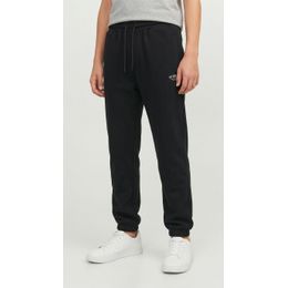 Jack & Jones Sweathose JACK & JONES JUNIOR "JPSTKANE SOHO SWEAT PANTS NOOS JNR", Jungen, Gr. 164, N-Gr, schwarz, angeraute Sweatware, Obermaterial: 80% Baumwolle, 20% Polyester, bedruckt, relaxed fit kn&ouml;chellang, Hosen Sweathose