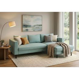 Ecksofa Trendmanufaktur "Amazing II, wahlw. mit Schlaffunktion & Bettkasten, Fu&szlig; schwarz", mint, B:232cm H:81cm T:161cm, Sofas, Ecksofa, Recamiere beidseitig montierbar, L-Form,in Cord o. Struktur, B: 232 cm