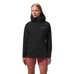 Funktionsjacke Berghaus "W DELUGE PRO 3.0 JKT", Damen, Gr. L, jet schwarz, Obermaterial: 100% Polyester, Jacken Funktionsjacke, f&uuml;r Sport und Outdoor-Aktivit&auml;ten, atmungsaktiv, mit Sturmklappe