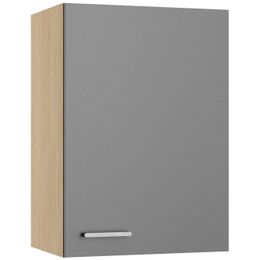 H&auml;ngeschrank KOCHSTATION "KS-Lucy", basaltgrau, eiche hell, B:50cm H:70,4cm T:34,6cm, Schr&auml;nke, H&auml;ngeschrank, Breite 50 cm, mit 1 T&uuml;r, 2 Einlegeb&ouml;den, Soft-Close