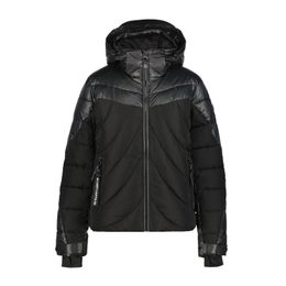 Steppjacke Luhta "D DOWNLOOK JACKE KIISTALA", Damen, Gr. 48, schwarz, Steppware, Obermaterial: 100% Polyester, unifarben, Basic h&uuml;ftlang, angesetztes B&uuml;ndchen mit Daumenl&ouml;chern,mit verstellbarem Klettverschluss, Jacken Steppjacke, im tollen Materialmix, Kragen mit Fleecefutter, Kapuze mit Kordelzug