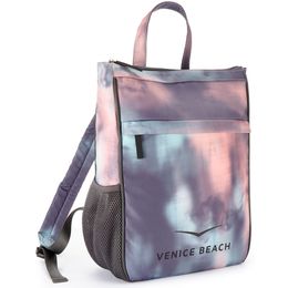 Rucksack Venice Beach "Freizeitrucksack, Sportrucksack", Damen, Gr. B/H/T: 27cm x 38cm x 13cm, blau (ros&eacute;, blau, grau), Stoff, Textil, gemustert, Rucks&auml;cke Rucksack, City-Rucksack, Tasche VEGAN