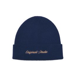 Jack & Jones Beanie JACK & JONES "JACNORREBRO REGULAR BEANIE NOOS", Herren, blau (ocean cavern), Strick, Baumwollmischung, unifarben, M&uuml;tzen Beanie
