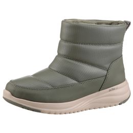 Winterboots Skechers "ON-THE-GO STELLAR", Damen, Gr. 35, gr&uuml;n (olivgr&uuml;n), Lederimitat, Schuhe Winterboots, Snowboots mit gestepptem Schaft